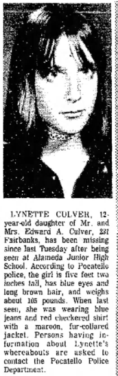 Lynnette Dawn Culver, Complete Police File. | Another Bundy Blog.