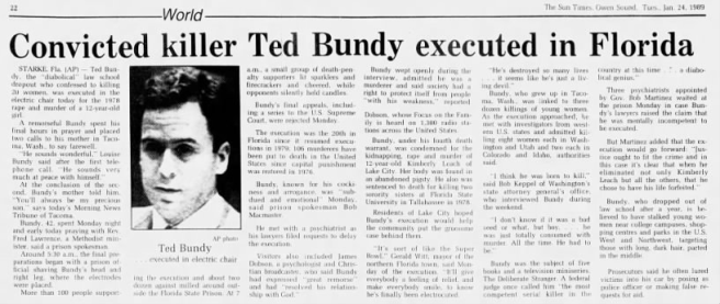Bundy’s Execution: January 24, 1989. | Another Bundy Blog.