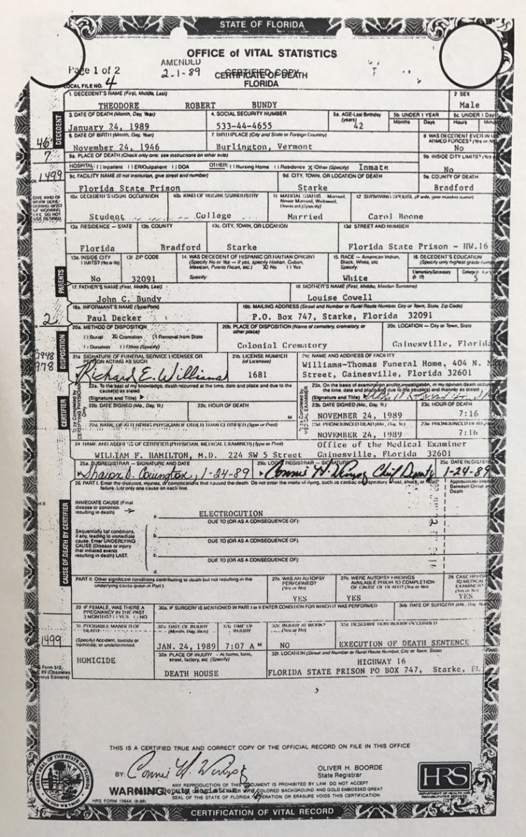 Bundy’s Execution: January 24, 1989. | Another Bundy Blog.