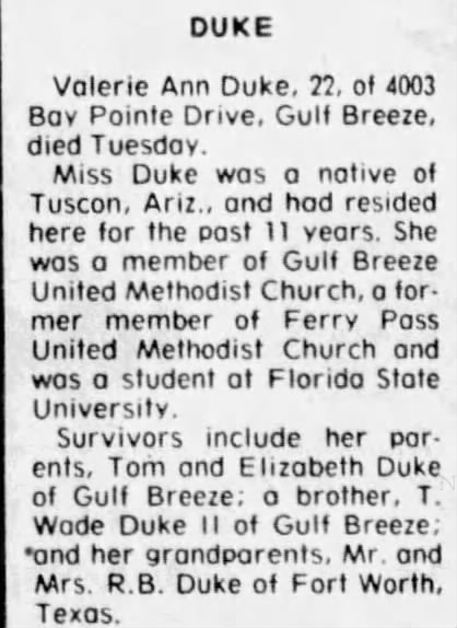 Valerie Ann Duke. | Another Bundy Blog.