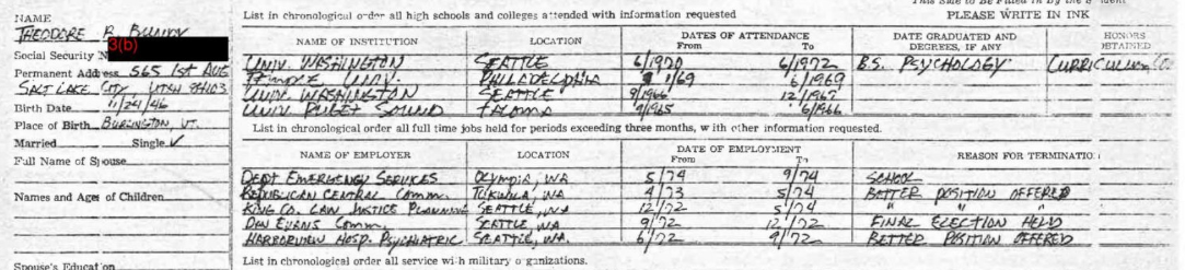Ted Bundy, School Related Information. | Another Bundy Blog.